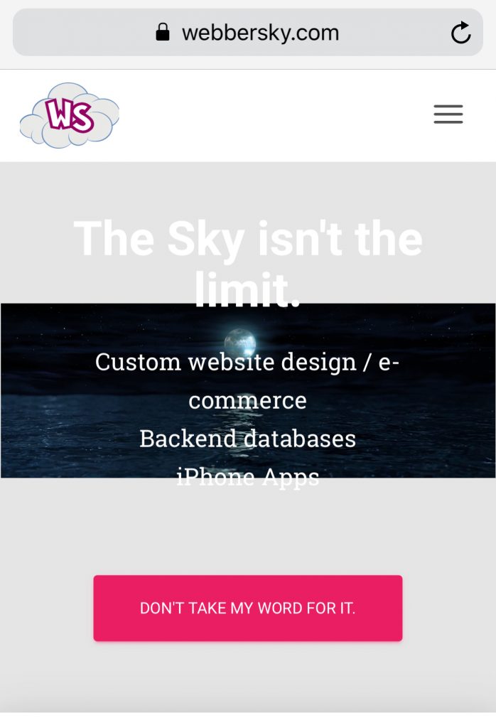 Header video background - iPhone - WebberSky 🌩️ | Python PHP Programmer
